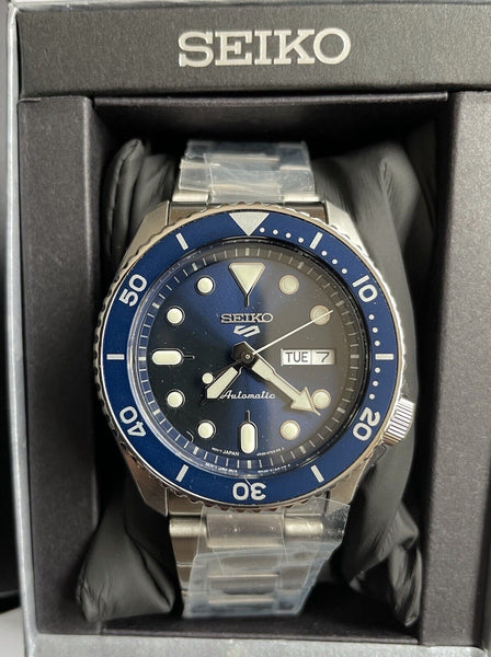 Seiko 5 Automatic Blue Dial Steel Bracelet Men's Watch SRPD51 New With ...